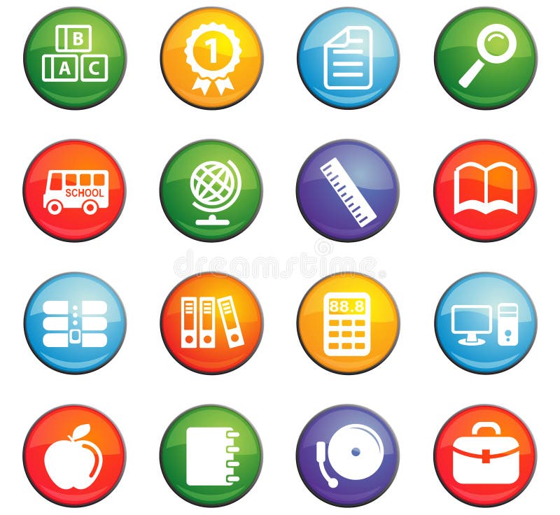 School icon set stock illustration. Illustration of computer - 89203219