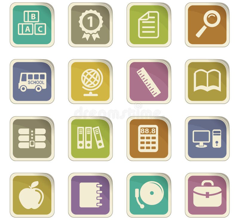 School icon set stock illustration. Illustration of book - 89214343