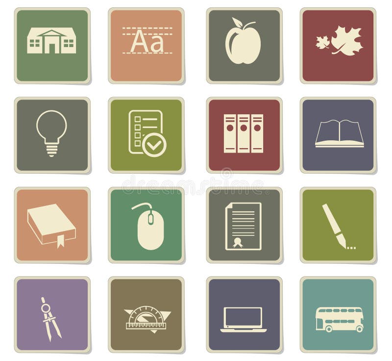 School icon set stock illustration. Illustration of diploma - 89850499