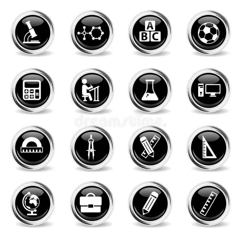 School icon set stock vector. Illustration of symbol - 126270220