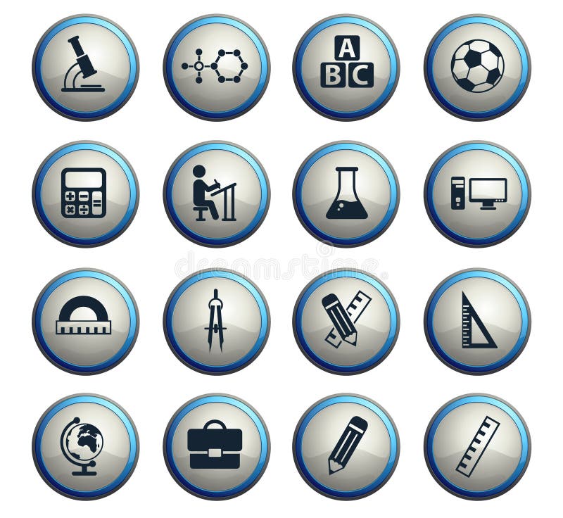 School icon set stock vector. Illustration of portfolio - 127750584