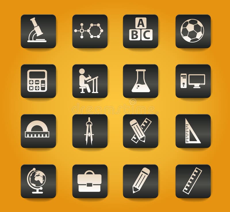 School icon set stock vector. Illustration of globe - 242994223