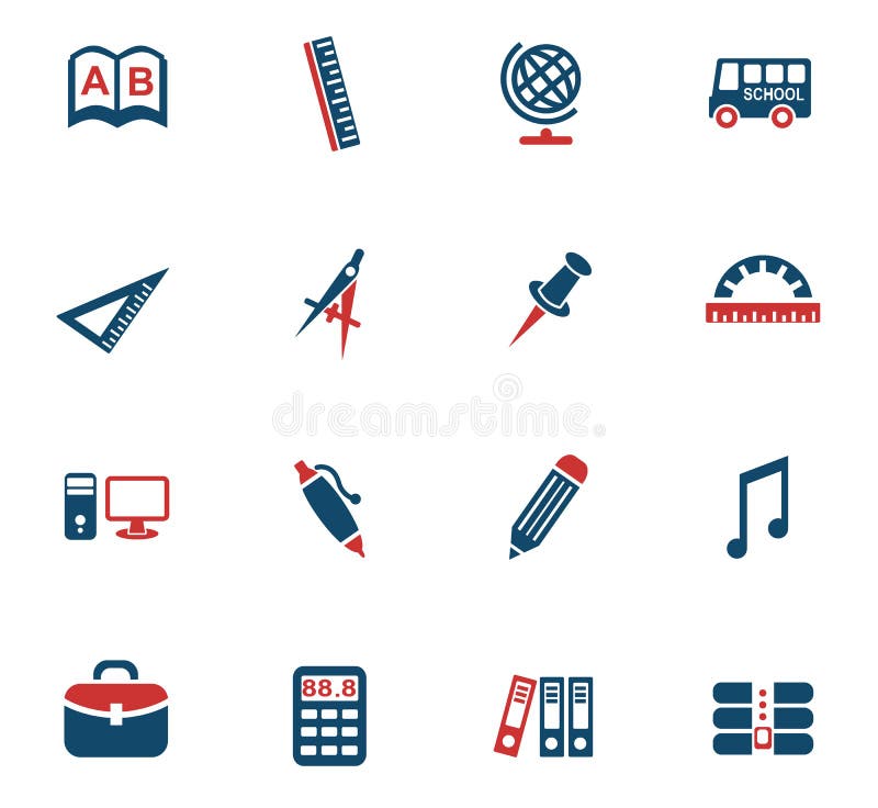 School icon set stock illustration. Illustration of monitor - 88276374