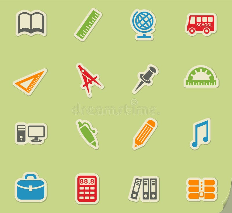 School icon set stock illustration. Illustration of books - 88846837
