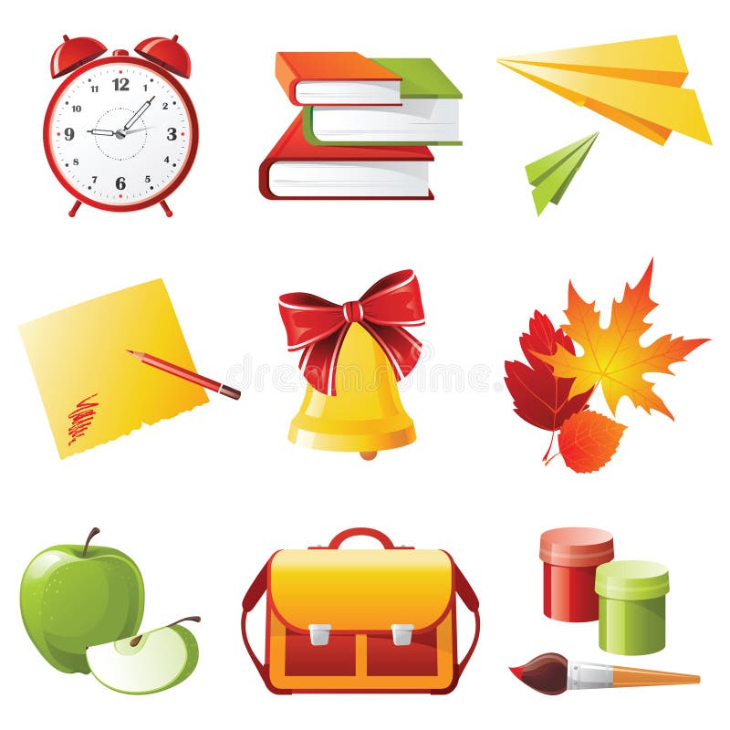Vector Cartoon Style Icon Set. Part 25. School Stock Vector ...