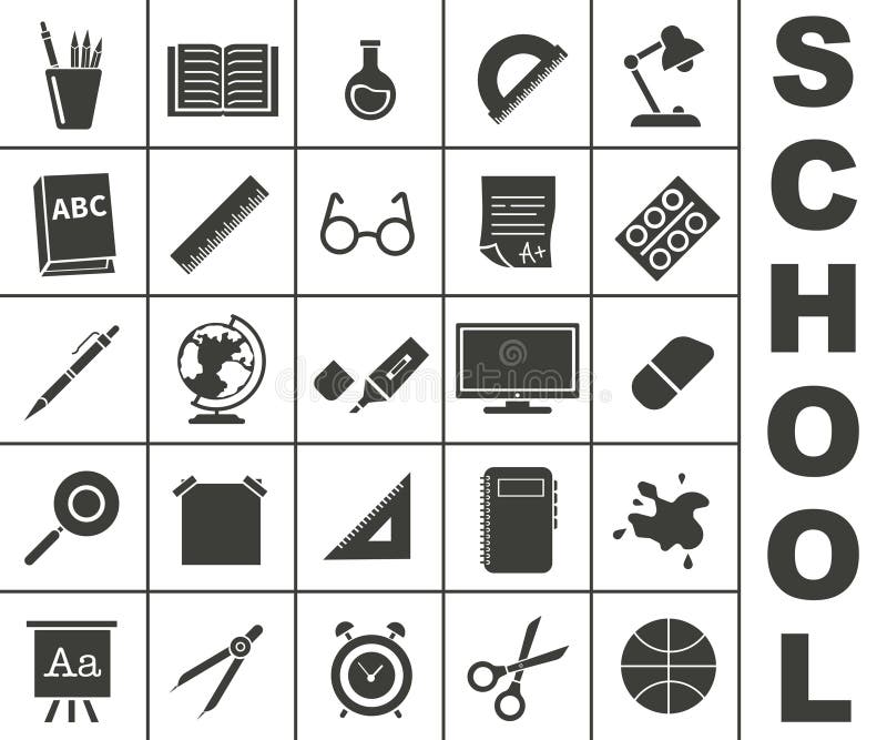 School Icons. Collection of School Icons Complete Stock Vector ...