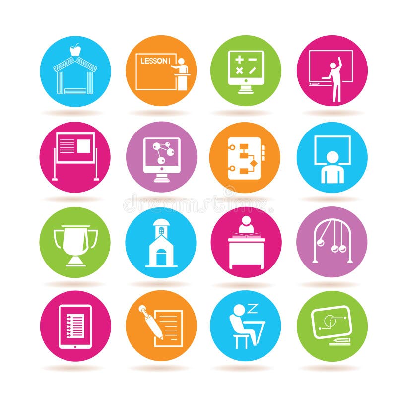 School icons stock illustration. Illustration of round - 59064826