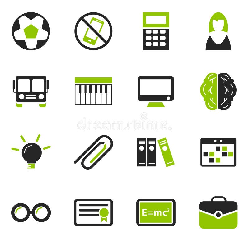 School Icons set stock illustration. Illustration of clips - 88976512
