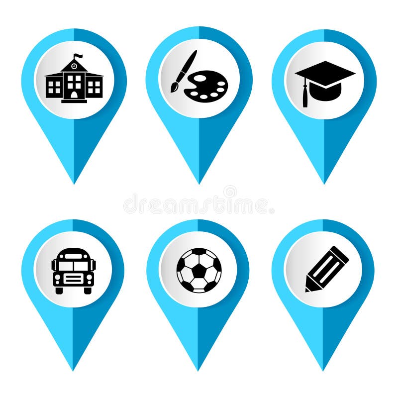 Map Pin for School Location. Vector Illustration Stock Vector ...