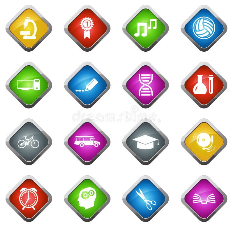 School Icons set stock vector. Illustration of scissors - 66080905