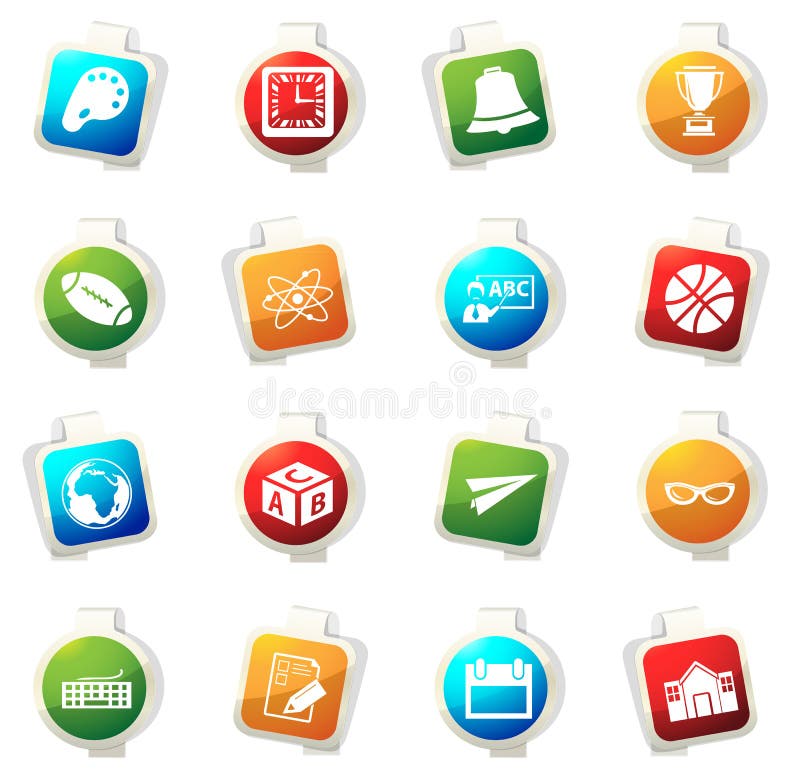 School Icons set stock vector. Illustration of football - 66145087