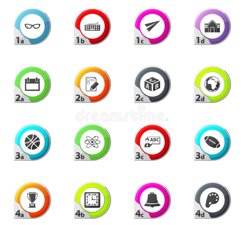 School Icons set stock illustration. Illustration of kids - 89250711