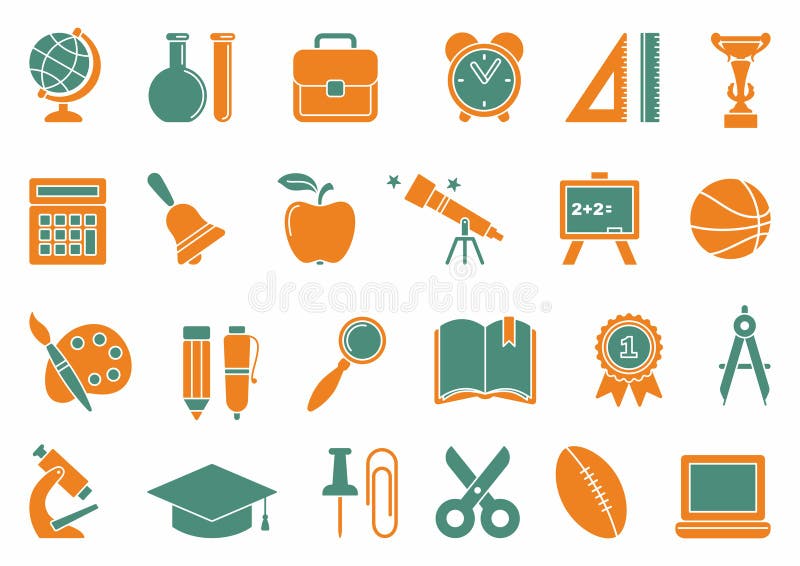 School icons stock vector. Illustration of computer, clip - 67797809