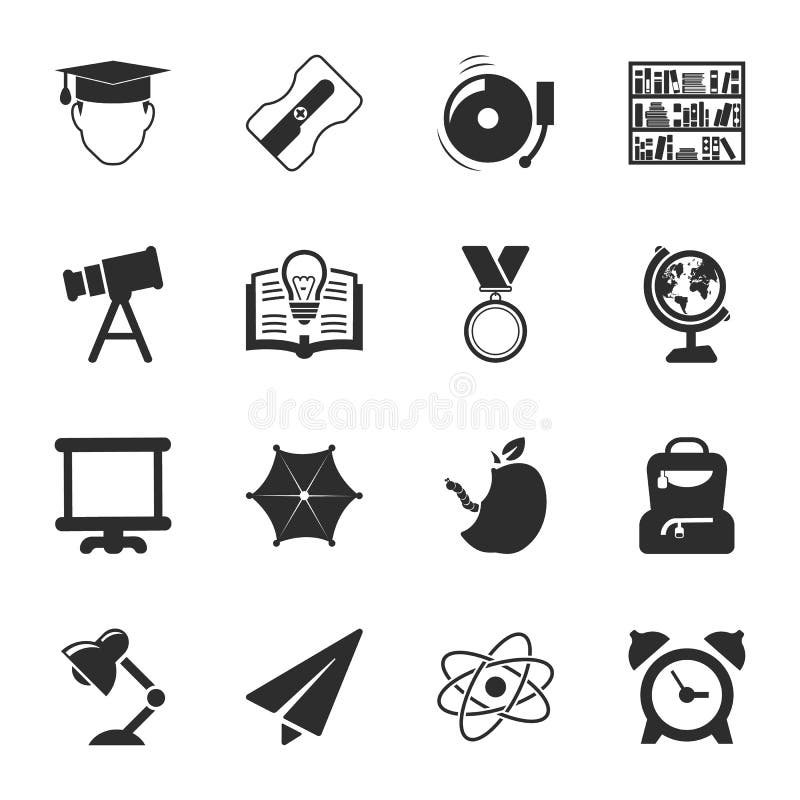 School 16 Icons Universal Set for Web and Mobile Stock Vector ...