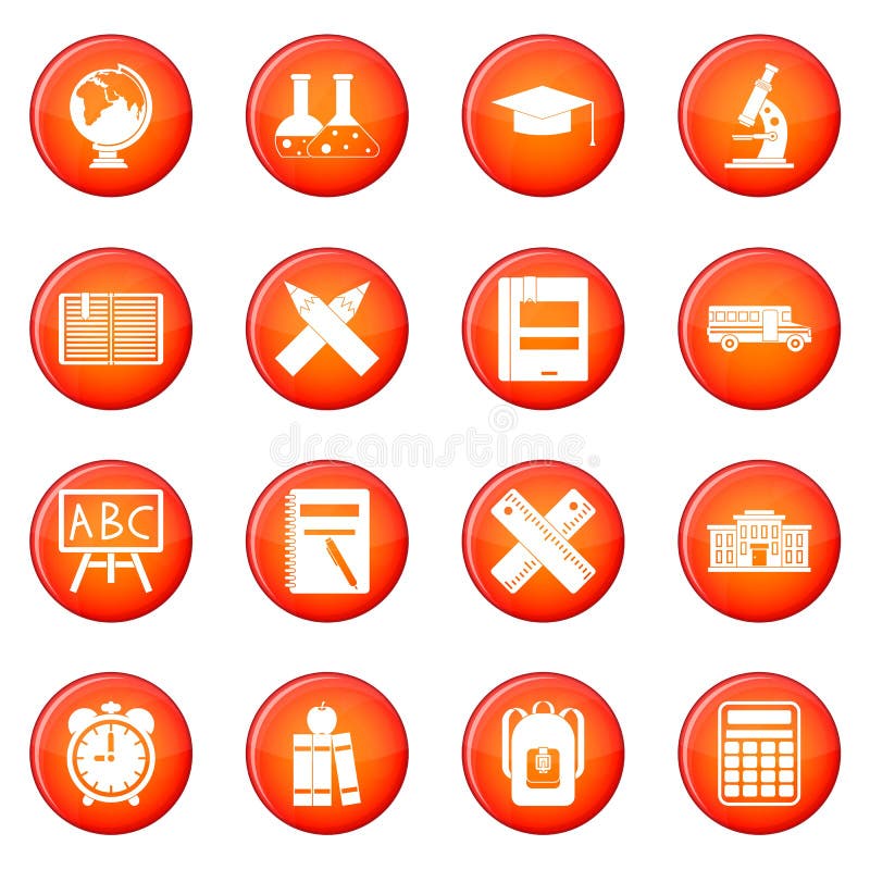 College Learning Icons Red Stock Illustrations – 393 College Learning ...
