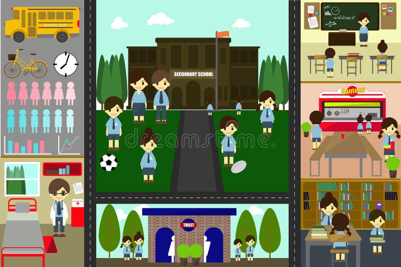 School Infographics Element. Vector Illustration Stock Vector ...