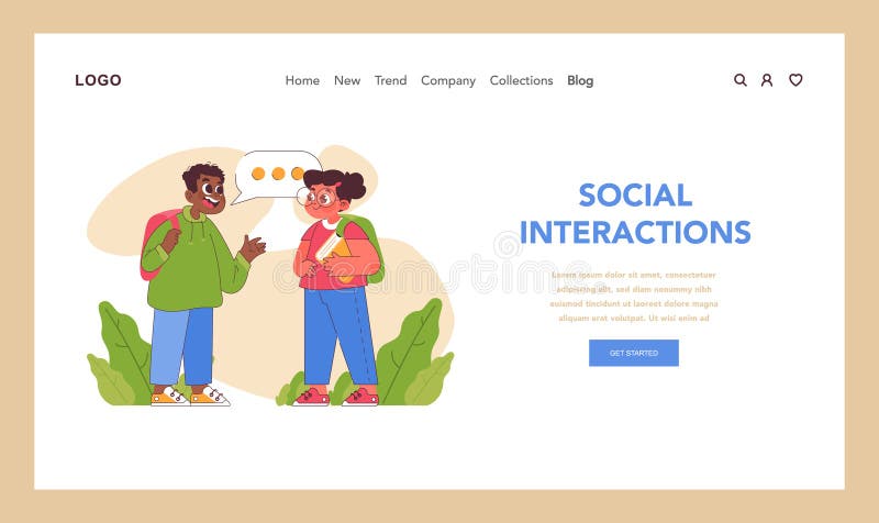 School Interactions Concept. Flat Vector Illustration Stock Vector ...