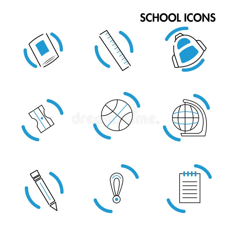 School Items Colorful Kit. Vector Stock Vector - Illustration of paper ...