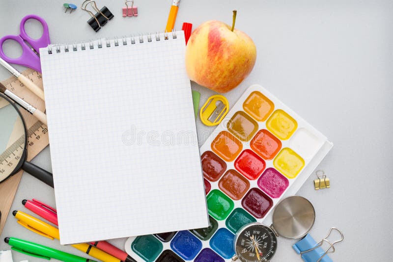 School items stock photo. Image of stationery, school - 55514290