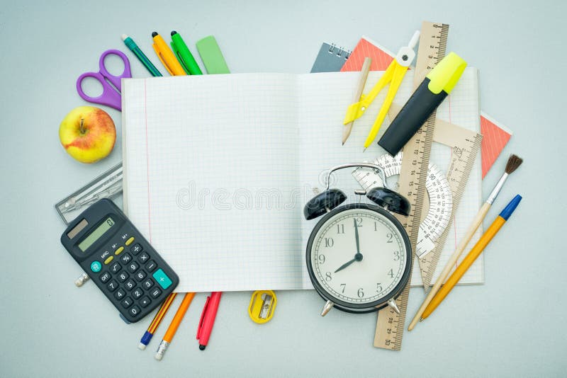 School items stock photo. Image of collection, calculator - 57536478