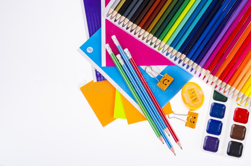 School Items and Student Accessories. Studio Photo Stock Photo - Image ...