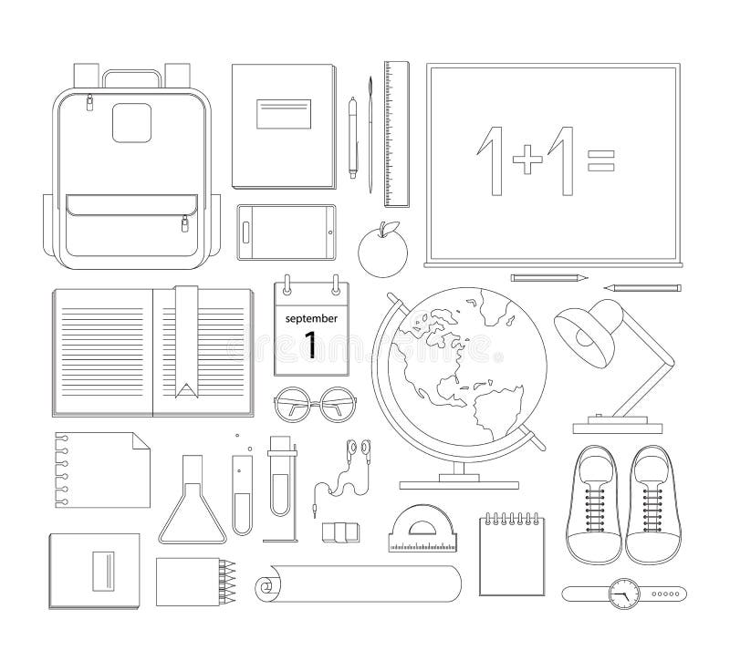 School Items. Vector Flat Design Concepts of Education Stock Vector ...