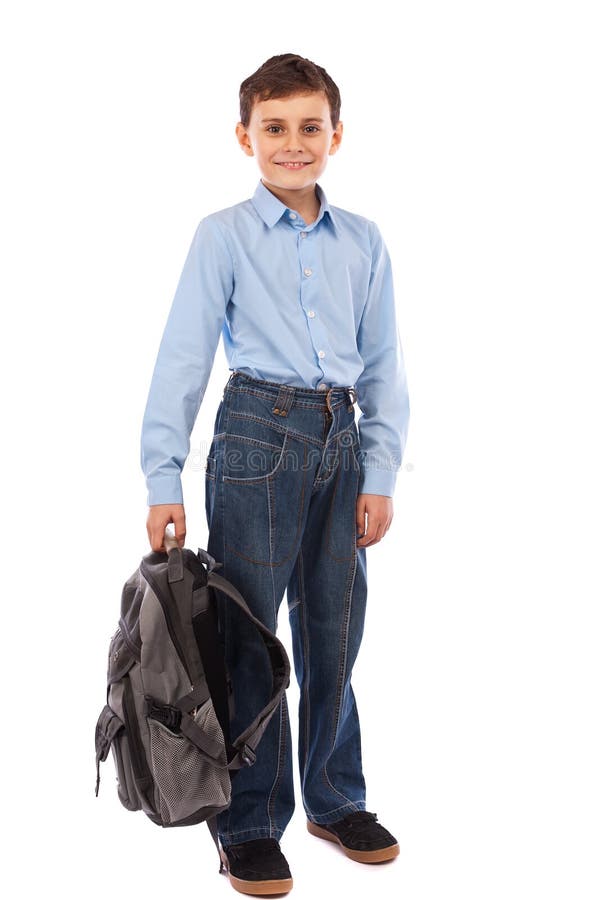 School kid with backpack stock image. Image of confident - 18098165