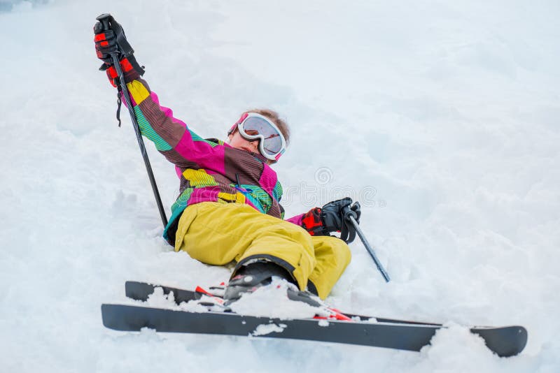 School Kid Having Rest in Snow Stock Image - Image of recreation, cold ...