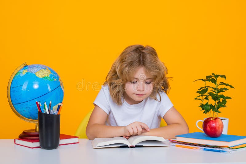 225 Kids Reading Book Yellow Background Stock Photos - Free & Royalty ...