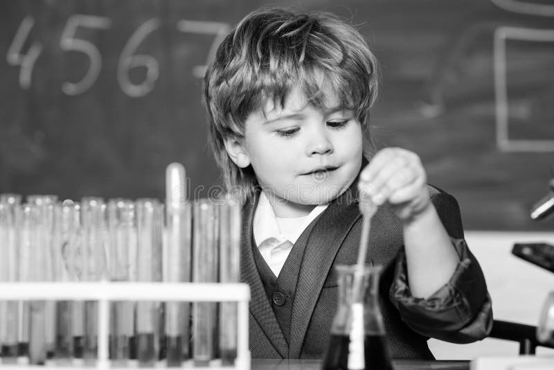 School Kid Scientist Studying Science. Science Experiments with ...