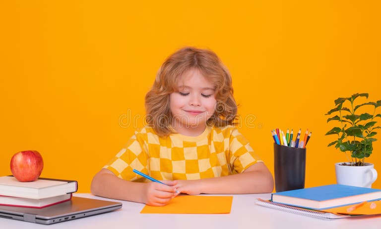 School Kid Student Learning, Study Language or Literature at School ...