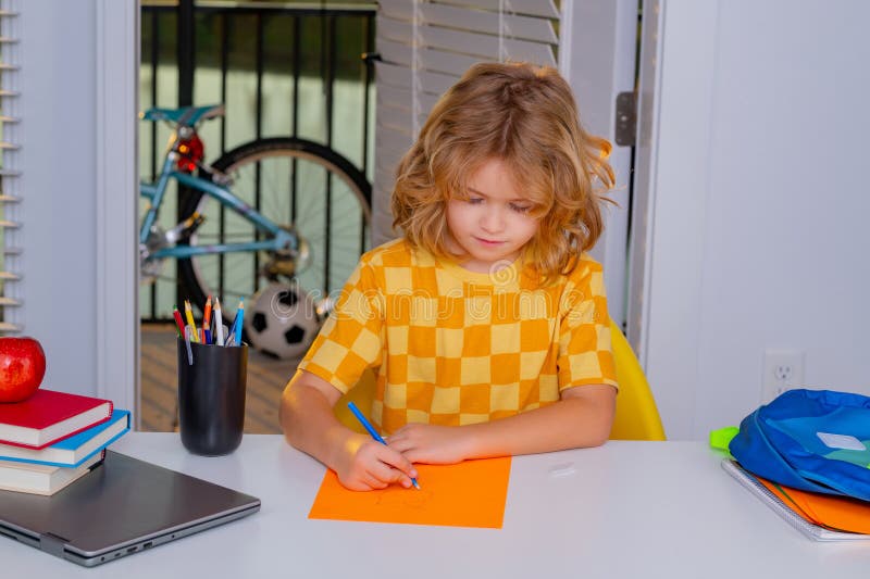 School Kid Student Learning, Study Language or Literature, Writing ...