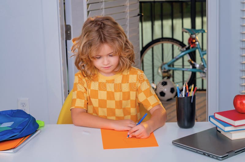 School Kid Student Learning, Study Language or Literature, Writing ...