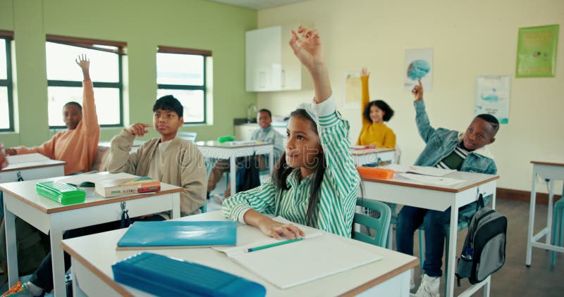 School, Kids and Classroom with Students with Questions for Growth ...