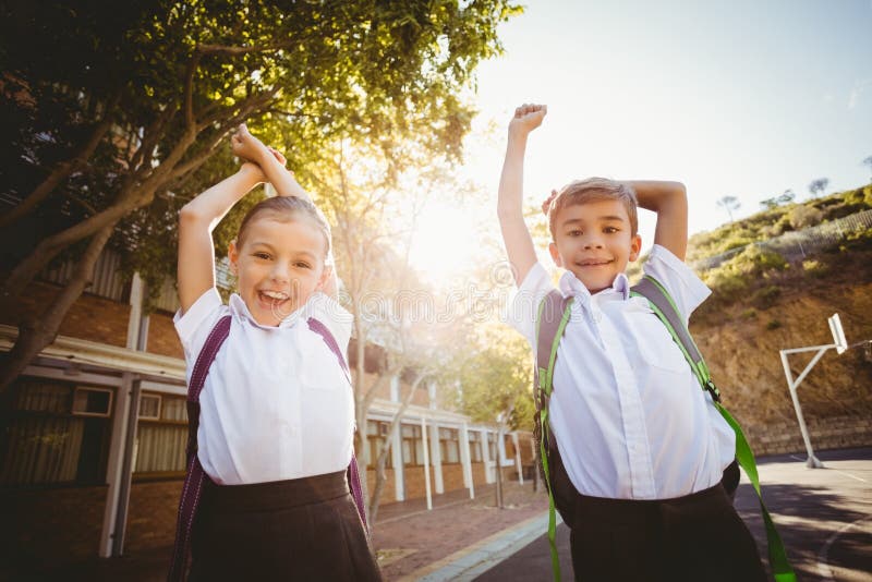 School Kids Having a Fun in Campus Stock Image - Image of school ...
