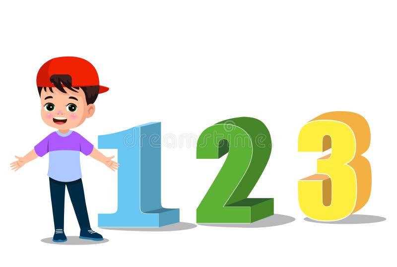 School Kids with 123 Numbers Stock Vector - Illustration of girl, learn ...