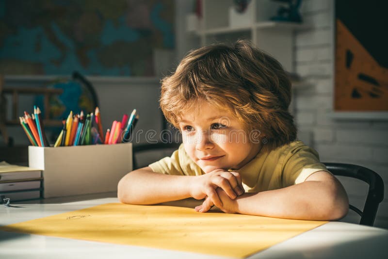 School Kids. Talented Child. Kid Gets Ready for School. Stock Image ...