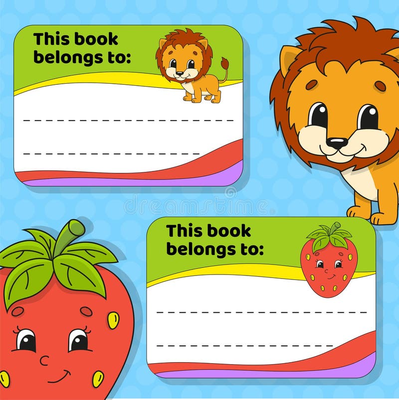 Set Stickers for School. Empty Template. Name Tags, Gift Labels Stock ...