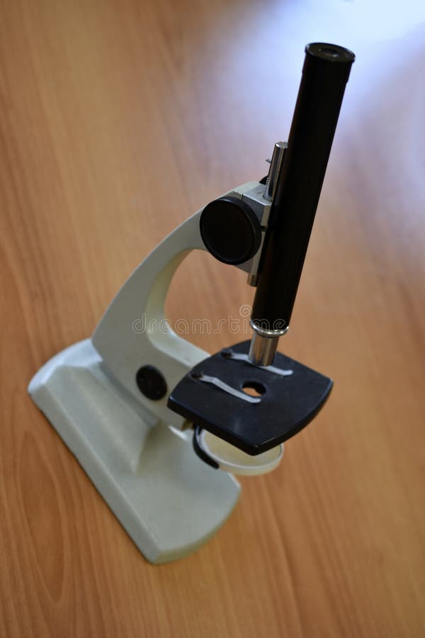 A School Laboratory Microscope. Laboratory with a Microscope Stock ...