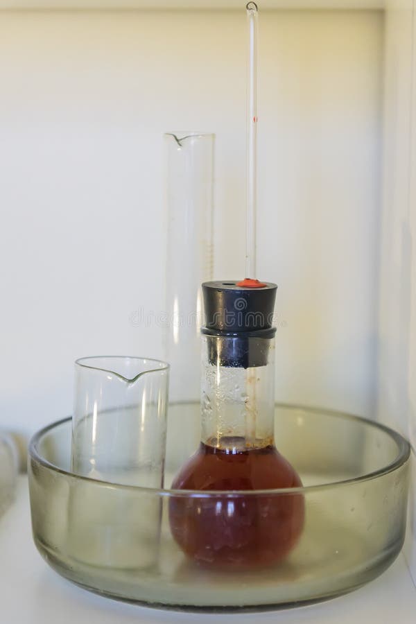 School Laboratory Stuff on a Shelf - Tube and Flask. Study of Natural ...