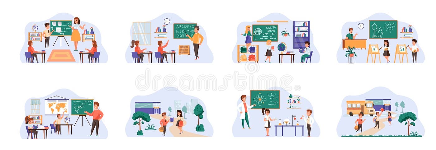 Classroom Scenes Stock Illustrations – 116 Classroom Scenes Stock ...
