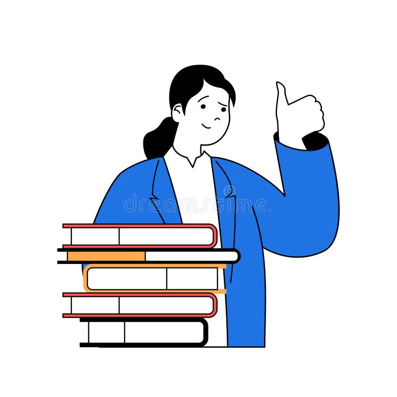 School Learning Concept with Cartoon People in Flat Design for Web ...