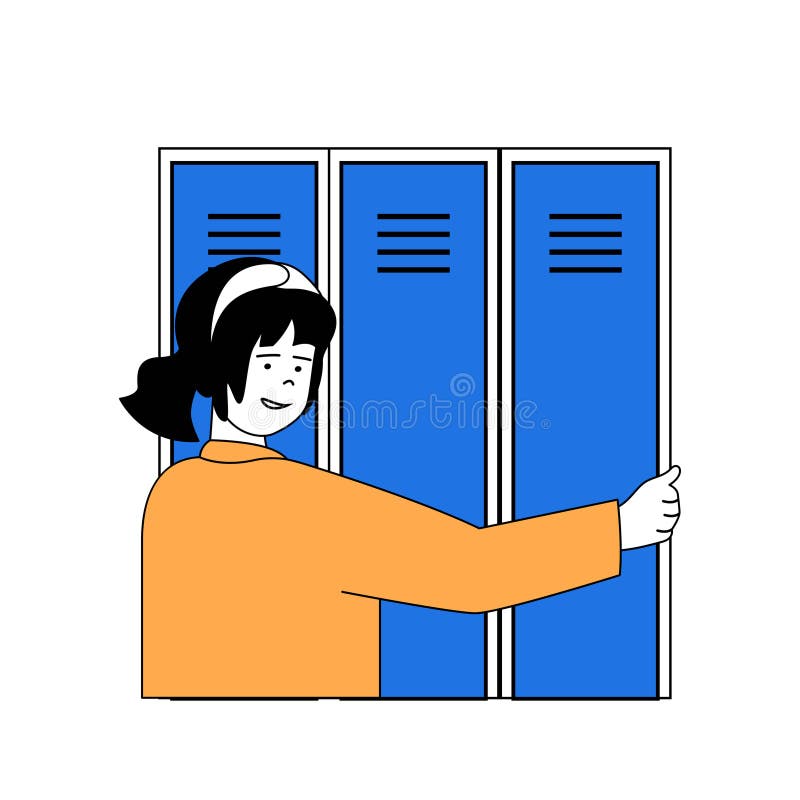 School Learning Concept with Cartoon People in Flat Design for Web ...