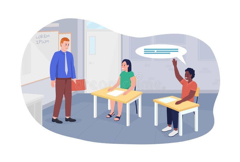 School Lesson 2D Vector Isolated Illustration Stock Vector ...