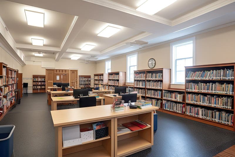 School Library, with Books and Learning Tools for Students To Explore ...