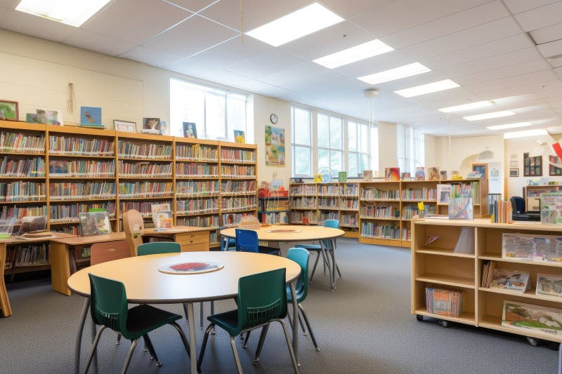 School Library, with Books and Learning Tools for Students To Explore ...