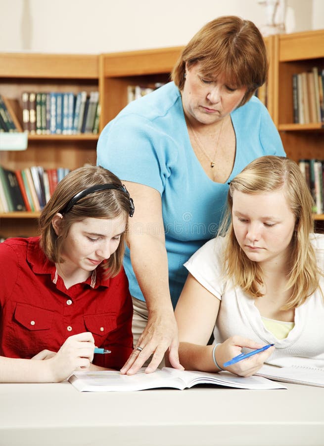 School Library - Serious Studies Stock Photo - Image of librarian ...