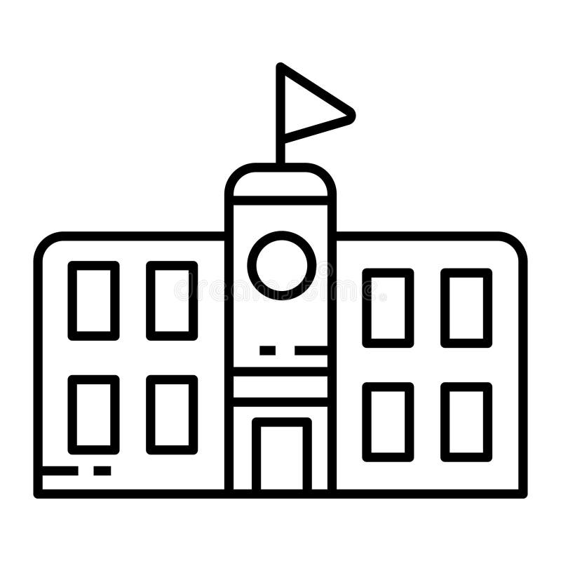 School Line Icon stock vector. Illustration of icon - 332822033