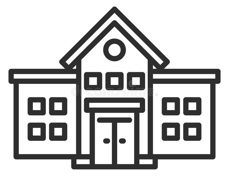 School Line Icon. Kid Education Building Symbol Stock Vector ...