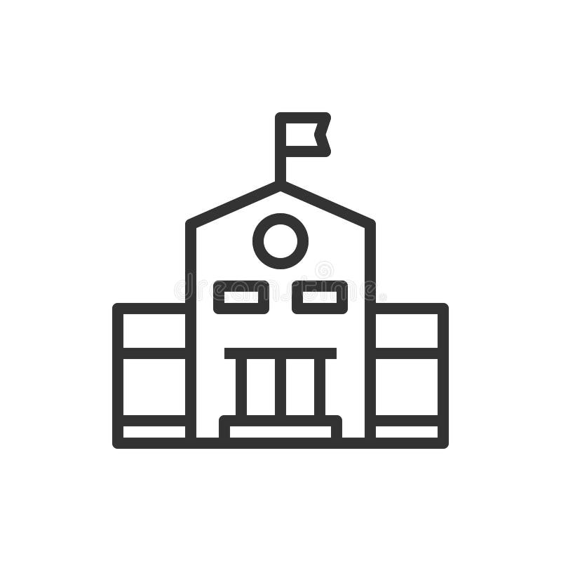 School Line Icon Vector Illustration Stock Vector - Illustration of ...